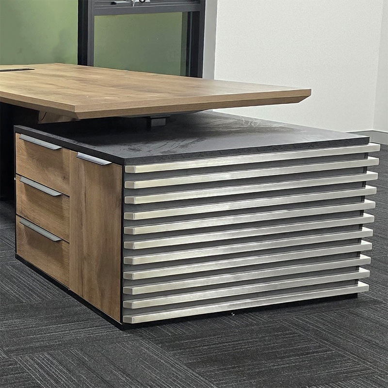 Buy PHOENIX Executive Desk with Left Return 2.8M - Warm Oak & Black ...