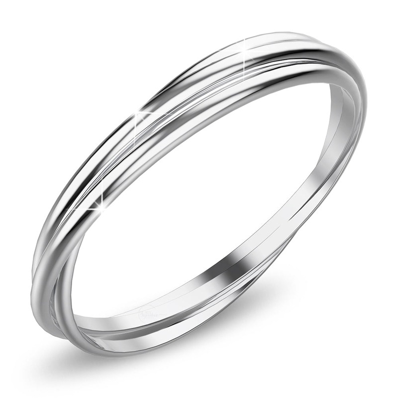 Buy Solid 925 Sterling Silver 3 in 1 Interlink Wedding Ring - MyDeal