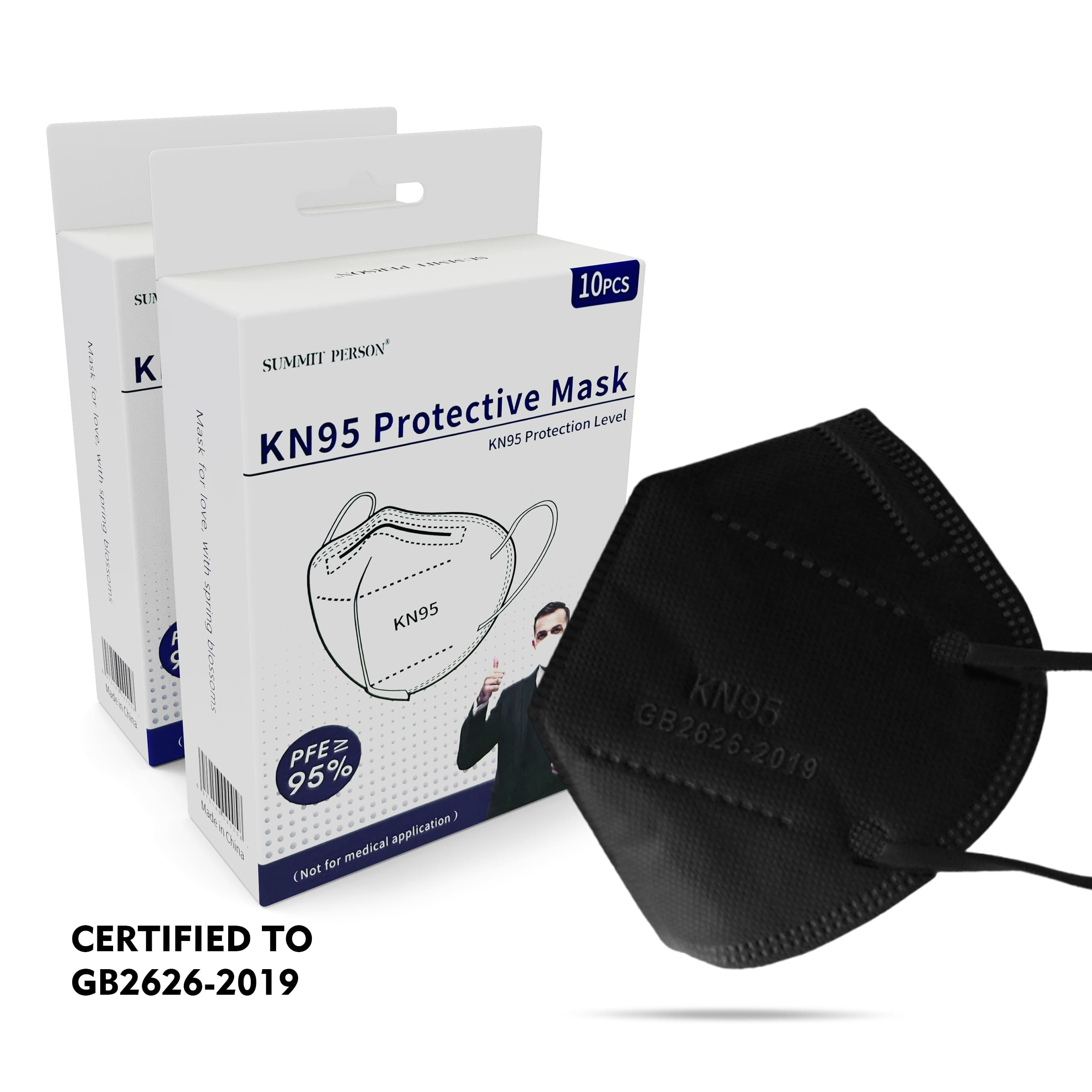 Buy Certified N95 KN95 Summit Respirators Face Mask - 5 Layers 3D ...