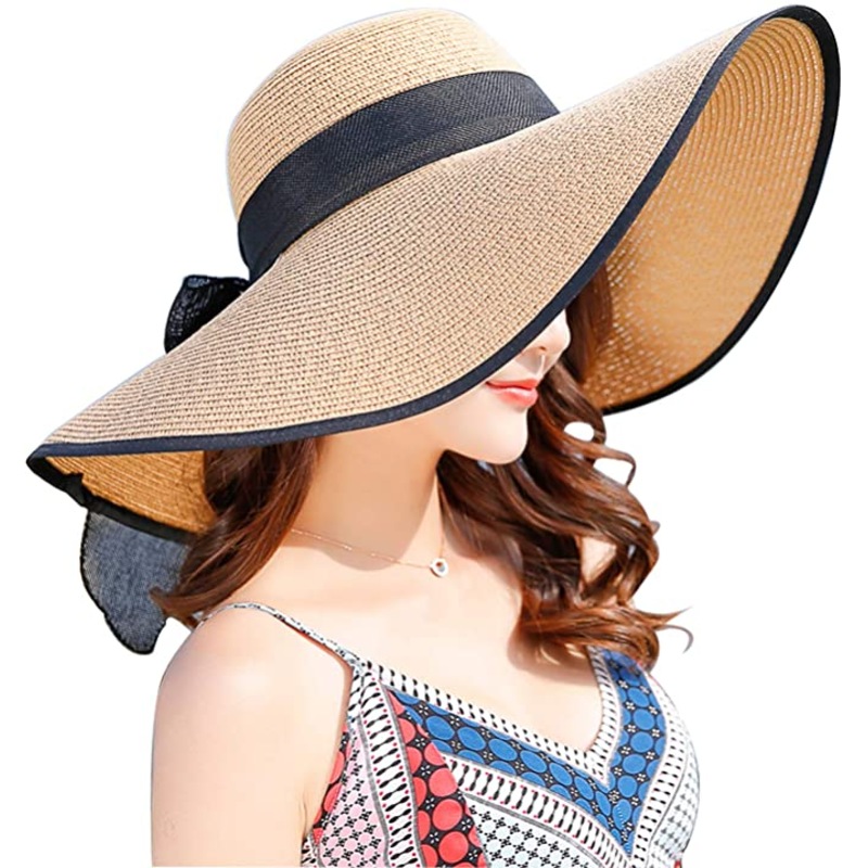 Buy Womens Folable Floppy Hat Wide Brim Sun Protection Straw Hat