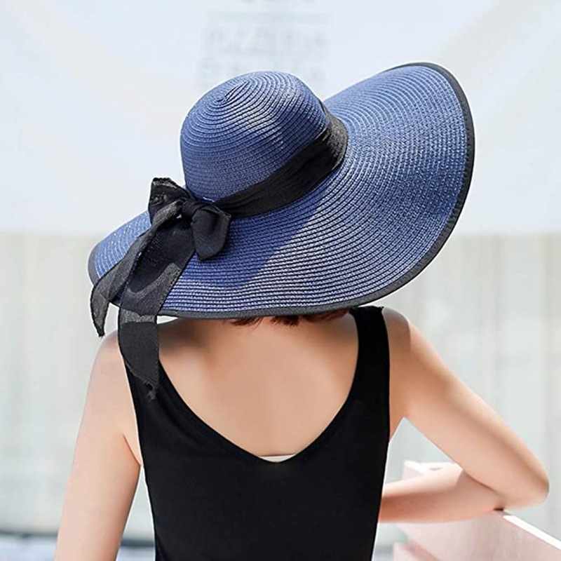 Buy Womens Folable Floppy Hat Wide Brim Sun Protection Straw Hat