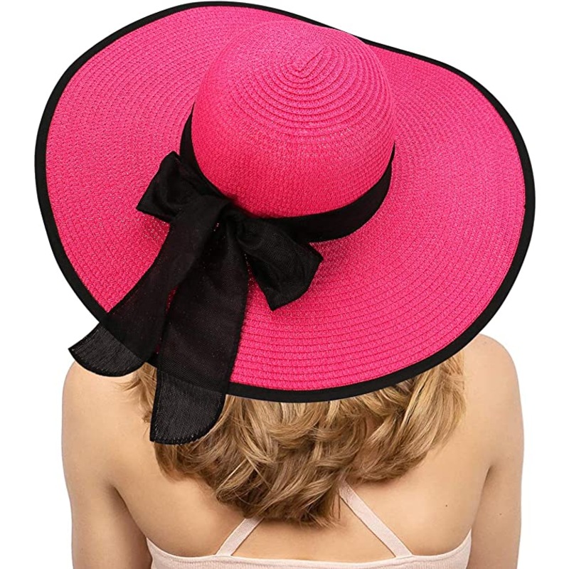 Buy Womens Folable Floppy Hat Wide Brim Sun Protection Straw Hat