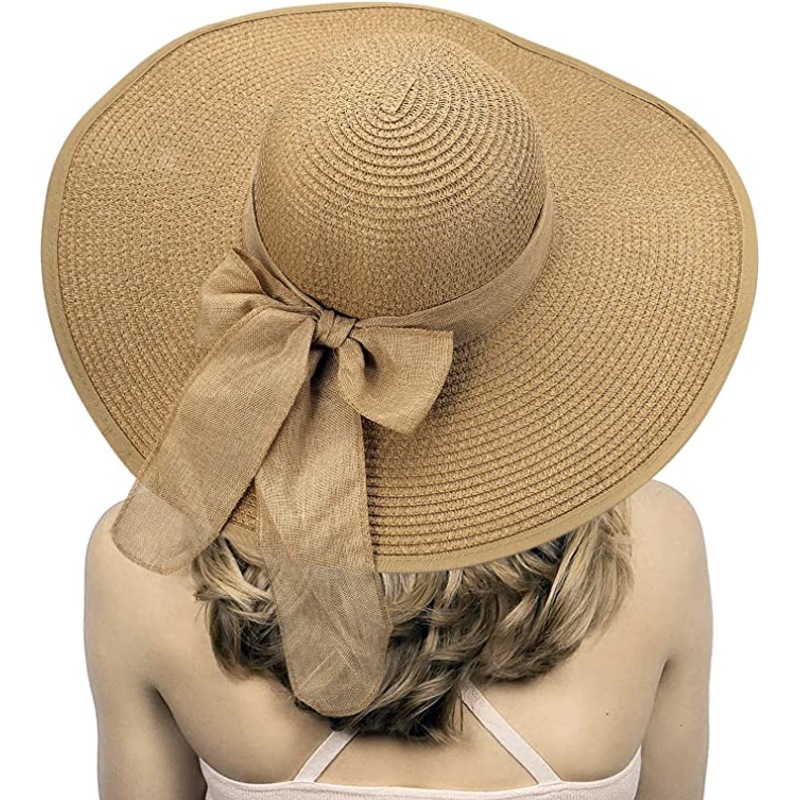 Buy Womens Folable Floppy Hat Wide Brim Sun Protection Straw Hat