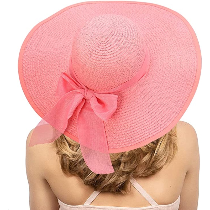 Buy Womens Folable Floppy Hat Wide Brim Sun Protection Straw Hat