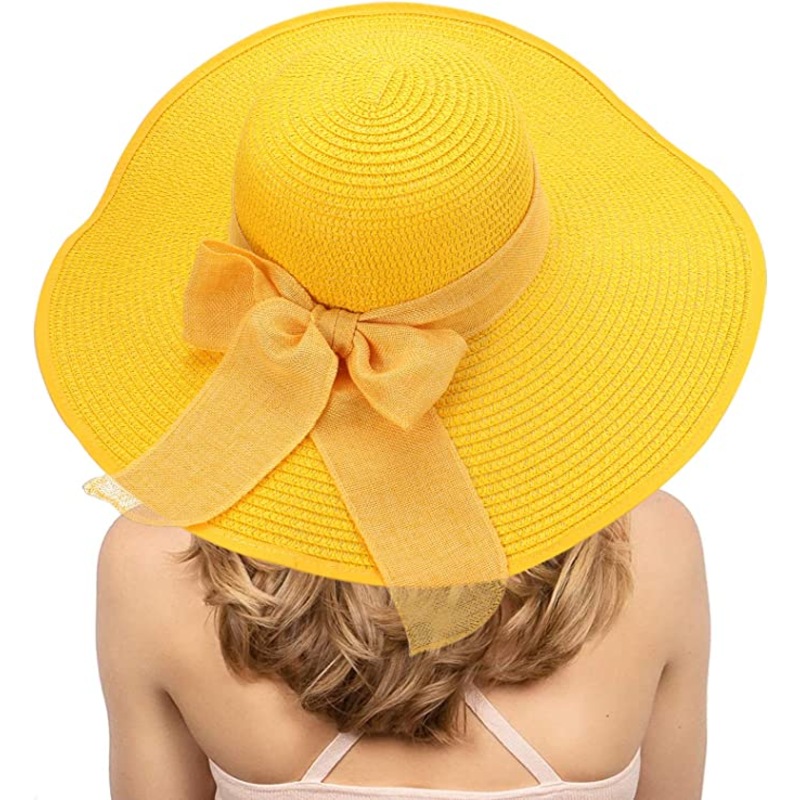 Buy Womens Folable Floppy Hat Wide Brim Sun Protection Straw Hat
