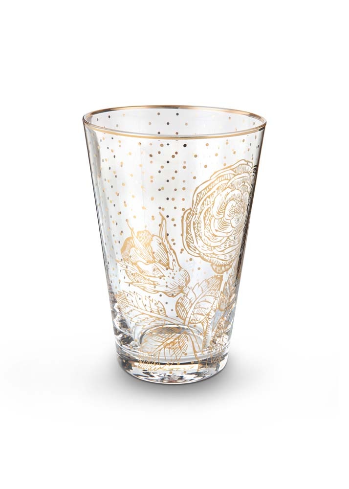 Buy Pip Studio Golden Flower Royal Longdrink Glass 370ml - MyDeal Australia