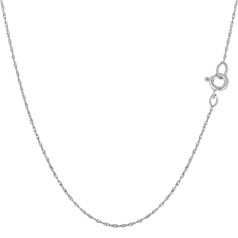 Buy 14k White Gold Rope Chain Necklace, 0.4mm - MyDeal