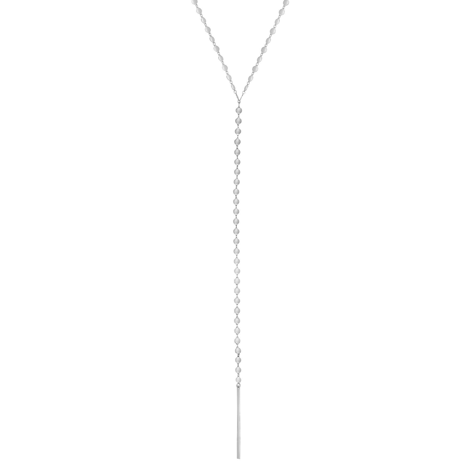 Buy Sterling Silver Bar Charm Fancy Necklace, 24" - MyDeal Australia