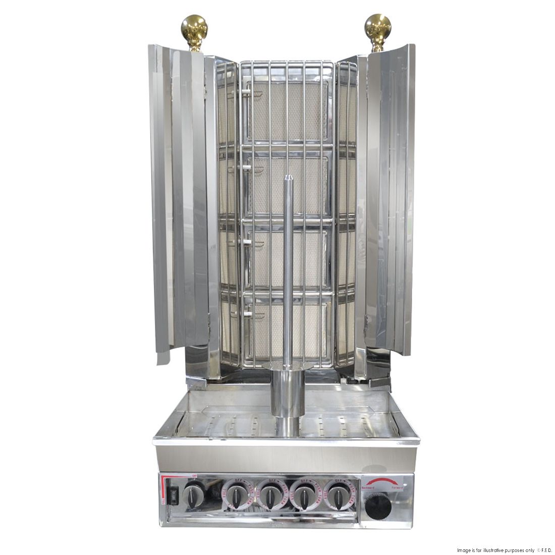 Buy KMB4E Semi-automatic Kebab with Natural Gas 4 Burner Kebab Grills ...