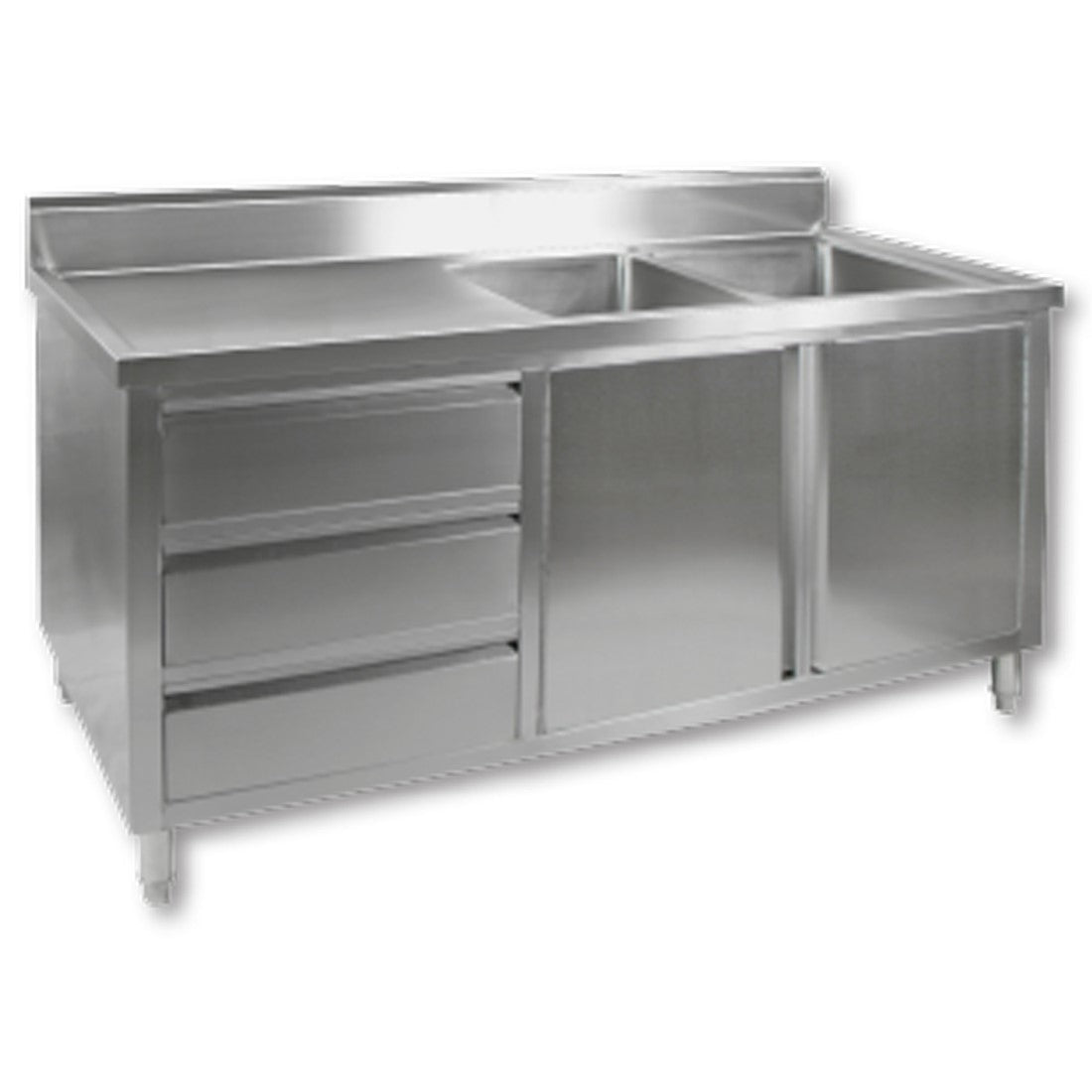Buy Modular Systems Kitchen Tidy Cabinet With Double Right Sinks ...
