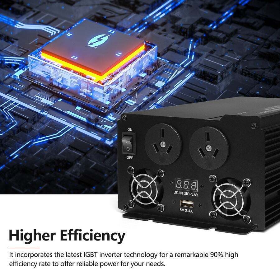 2000W 4000W 12V to 240V Power Inverter Camping Boat Car Caravan Remote ...