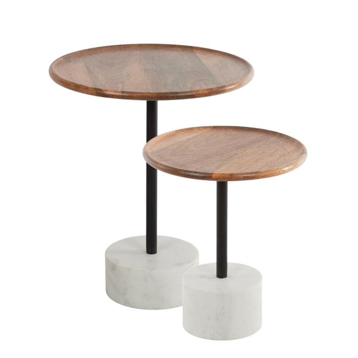 Buy Gia Marble Nesting Side Tables in White/Natural - MyDeal Australia
