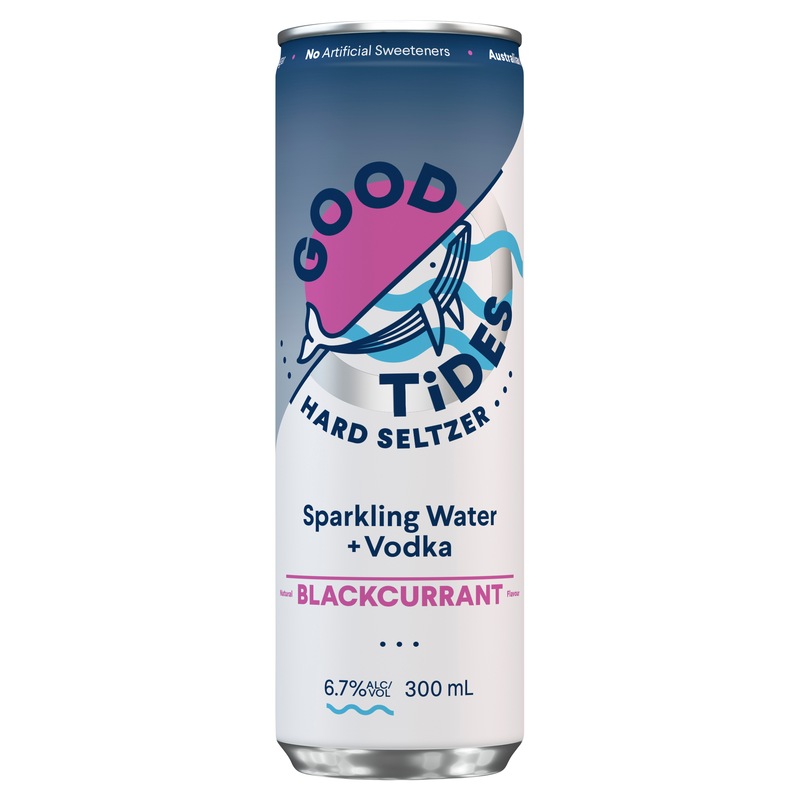 Buy Good Tides Hard Seltzer Blackcurrent 6.7% Cans 24 x 300mL - MyDeal