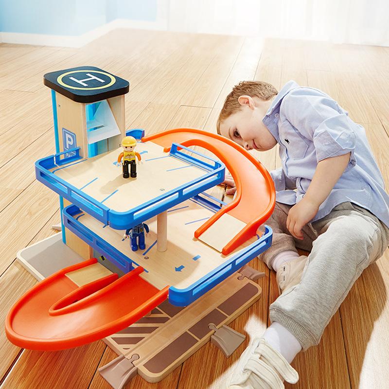 Buy Top Bright Wooden Car Parking Toy Ramp Racer 3 Floor Competition ...