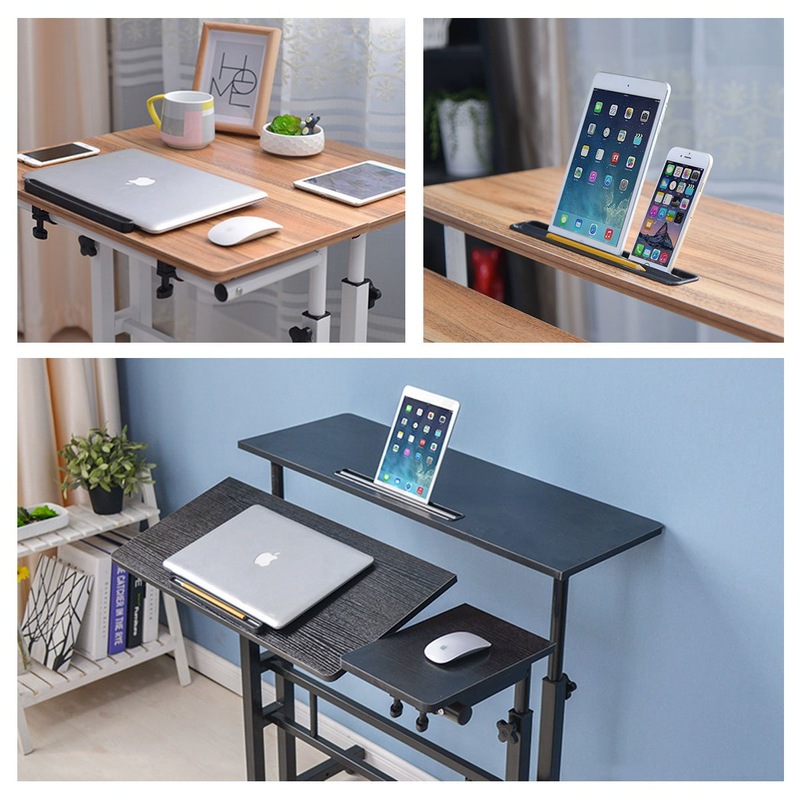 Buy ZASS Mobile Rolling Stand-Up Computer Desk Workstation Height ...