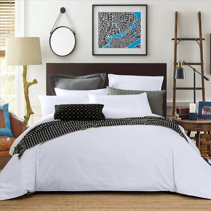 Buy Bamboo Cotton 650TC Sateen Plain White Doona Quilt Cover Set - MyDeal