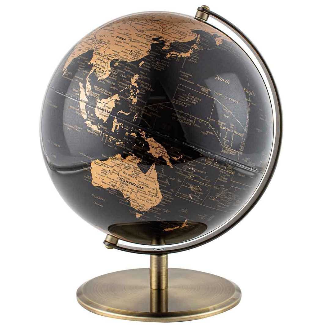 Buy Black and Gold World Globe 25cm - MyDeal Australia