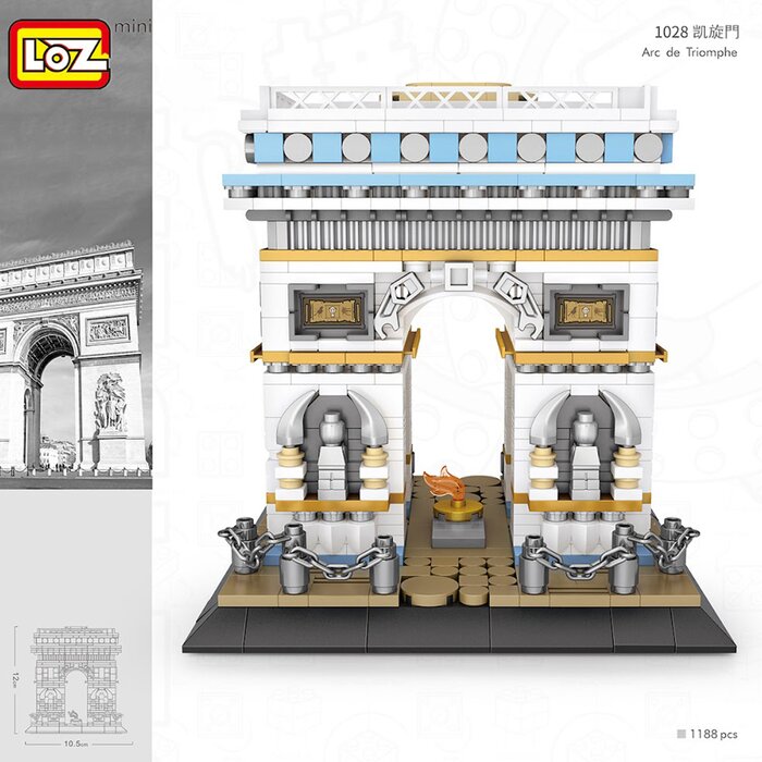 Buy LOZ - LOZ Architecture Series - Arc de Triomphe Building Bricks Set ...