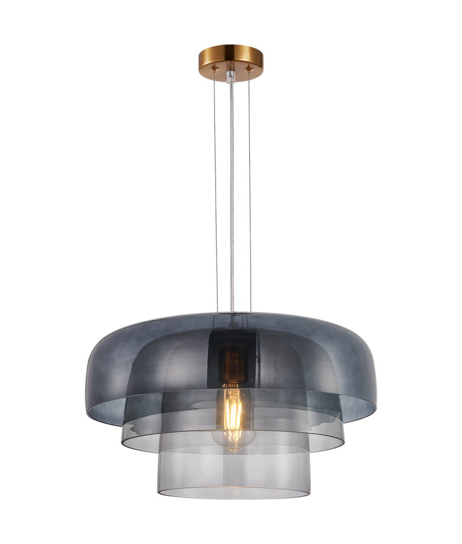 Buy Gelatina Interior 3 Layered Dome Glass with Brass Highlight Pendant ...