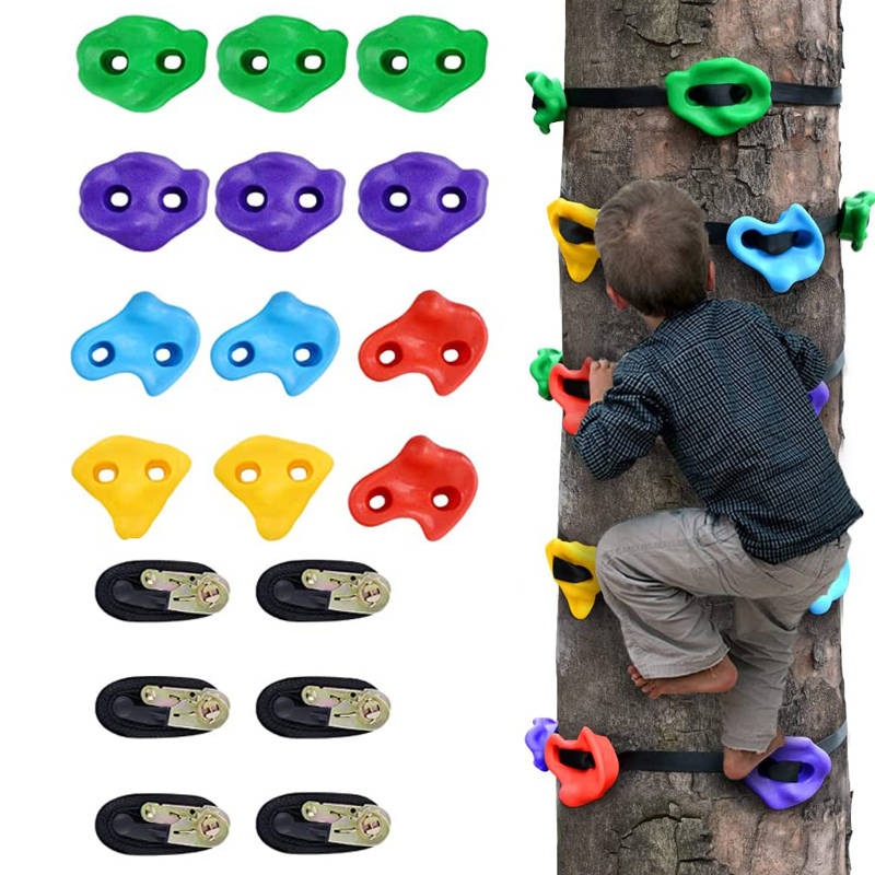 Buy Catzon 12 Tree Climbing Holds with 6 Ratchet Straps for Kids ...