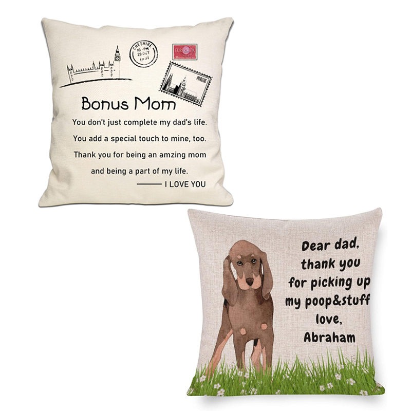 Buy Catzon 2 Pcs Linen Throw Pillow Covers for Dear Dad Birthday Gifts ...