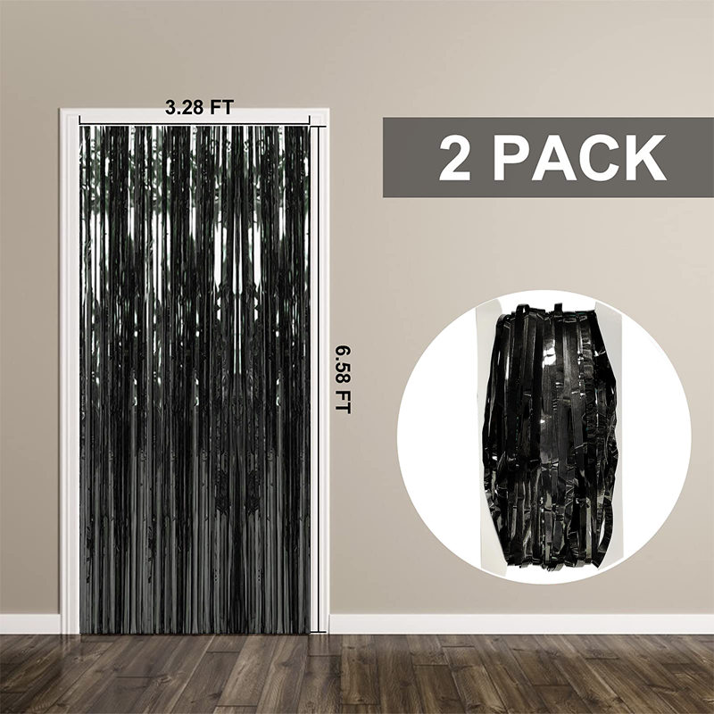 Buy Catzon 2Pack Foil Curtain Backdrop Sparkling Streamer for Dance ...