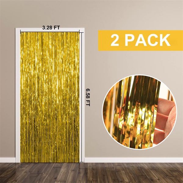 Buy Catzon 2Pack Foil Curtain Backdrop Sparkling Streamer for Dance ...