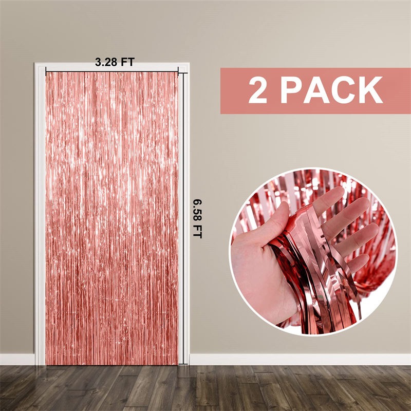 Buy Catzon 2Pack Foil Curtain Backdrop Sparkling Streamer for Dance ...