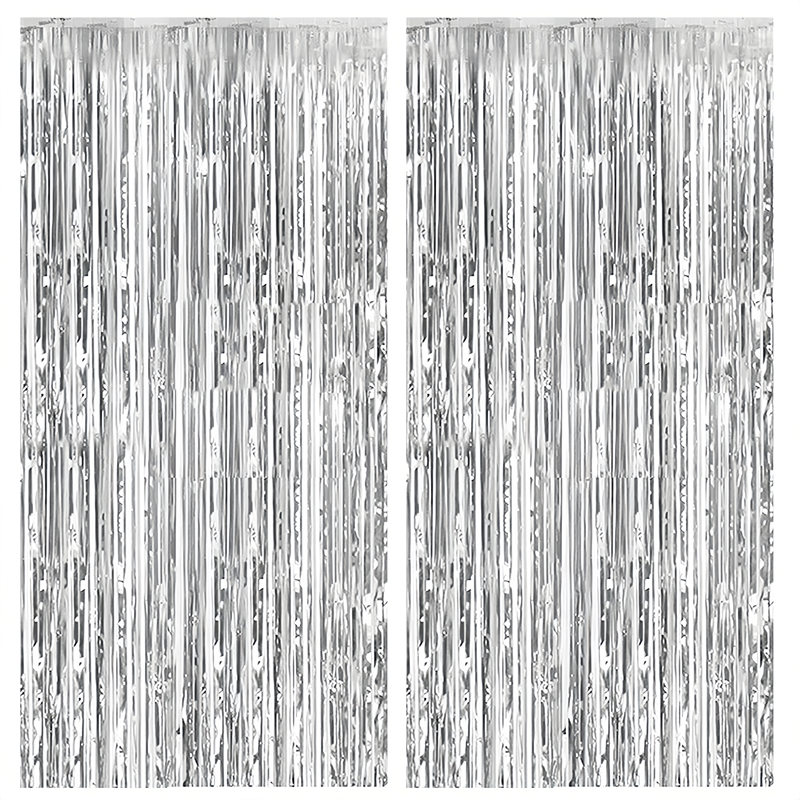 Buy Catzon 2Pack Foil Curtain Backdrop Sparkling Streamer for Dance ...