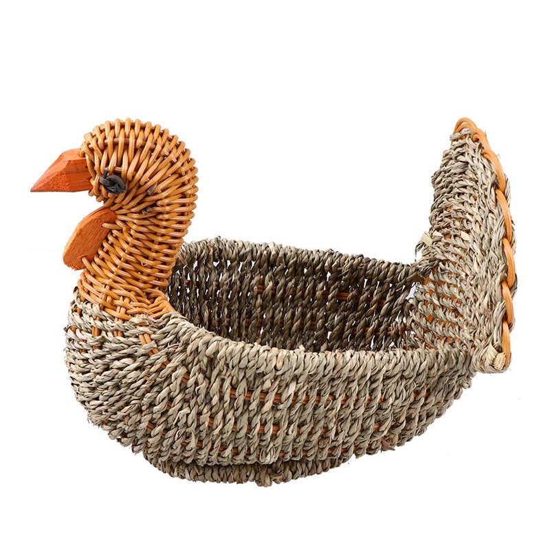 Buy Catzon Household Straw Basket Turkey Shaped Fruit Storage Container ...
