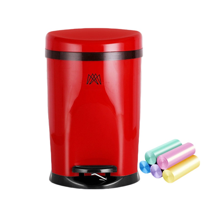 Buy Catzon Round Step Trash Can with Lid and 100Pcs Waste Bags for ...