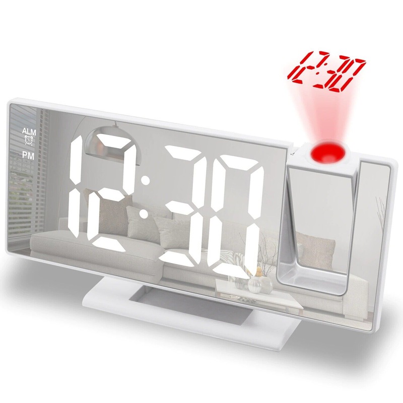 Buy Mirror Projection Alarm Clock Bedroom Ceiling Projection Digital ...