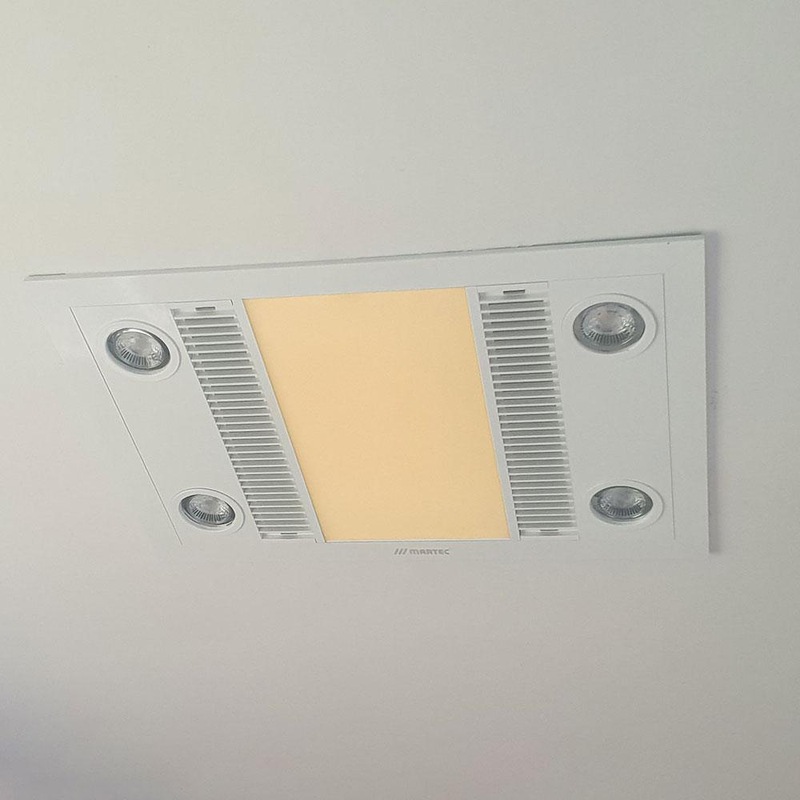 Martec Linear 3 in 1 Bathroom Heater Exhaust Fan & LED Light in Silver ...