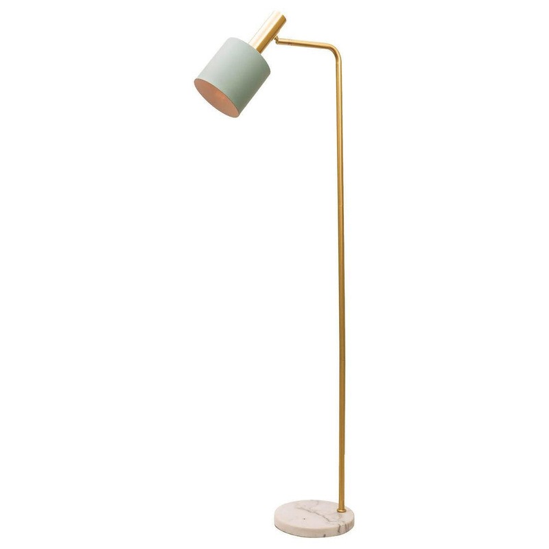 Buy Addison Floor Lamp in Brushed Brass Metal w/ Matt Jade Shade - MyDeal