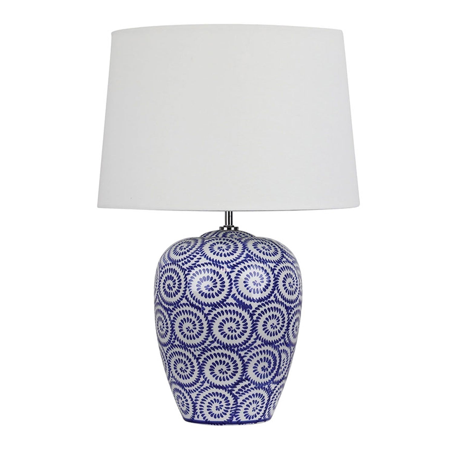 Buy Hamptons Ceramic Table Lamp Bone and Federal Style Blue - MyDeal ...