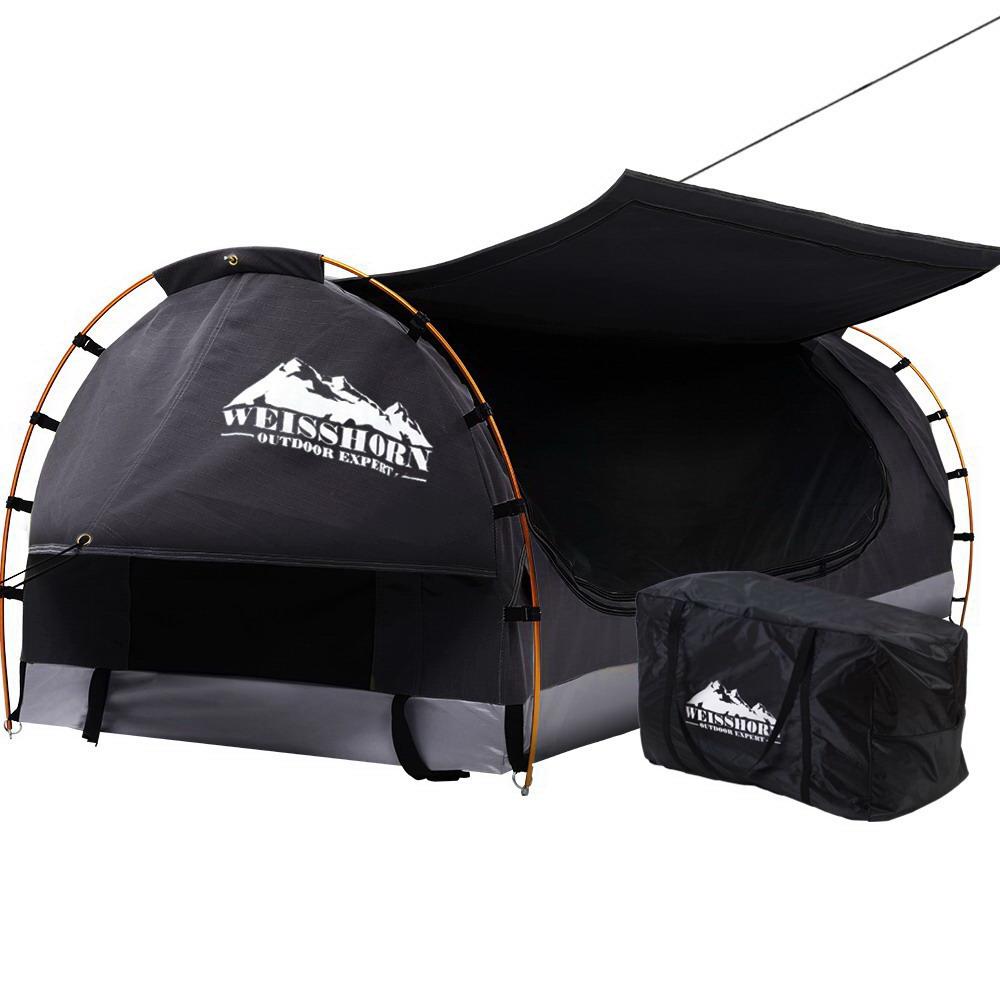 Buy Swag King Single Camping Swags Canvas Free Standing Dome Tent Dark ...