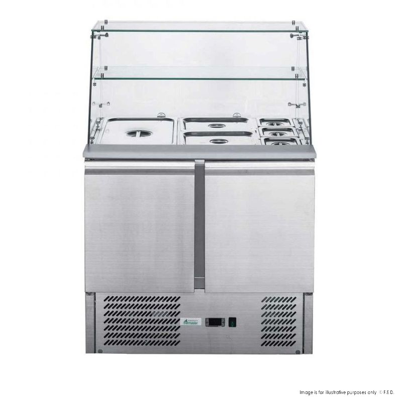 Buy FED-X Two Door Salad Prep Fridge with Square Glass Top - XS900GC ...