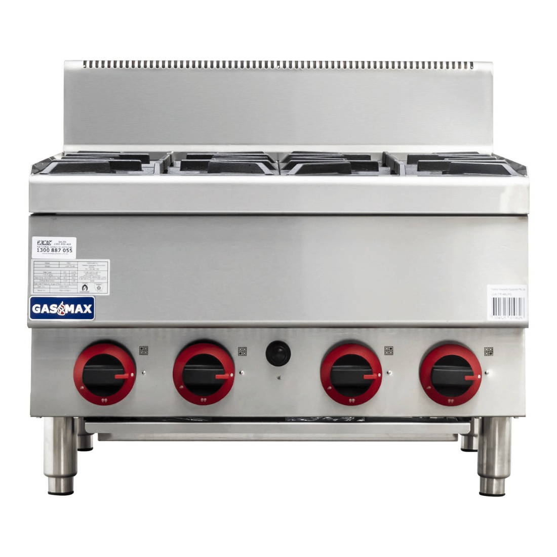 Buy GASMAX Benchtop Natural Gas 4 Burner Cooktop w/ Splashback JUS-TR ...