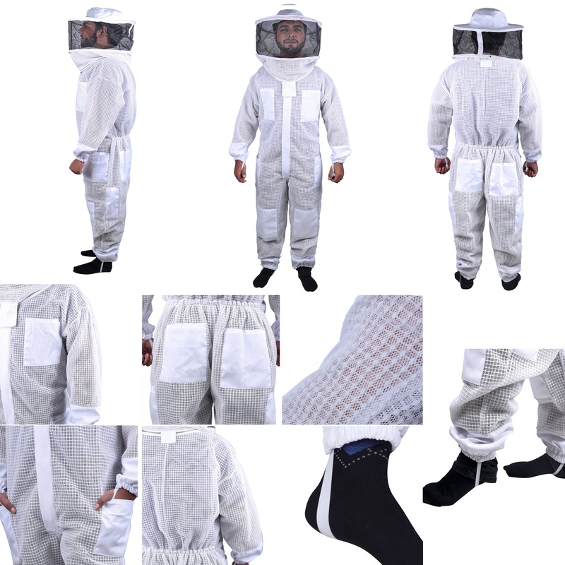 Buy OZBEE Beekeeping Suit 3 Layer Mesh Ultra Cool Ventilated Round Head ...