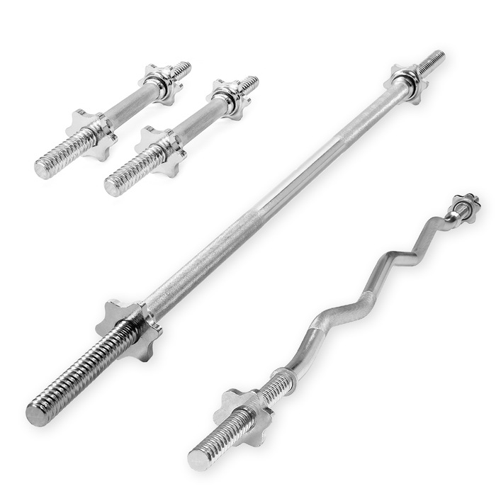 1.2M Curl Barbell Bar GYM Exercise Suit Standard 25mm Weights EZ ...