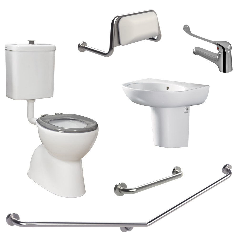 Buy Fienza Accessible Toilet Care Kit (Right Hand 40 Degree Rail) Grey ...