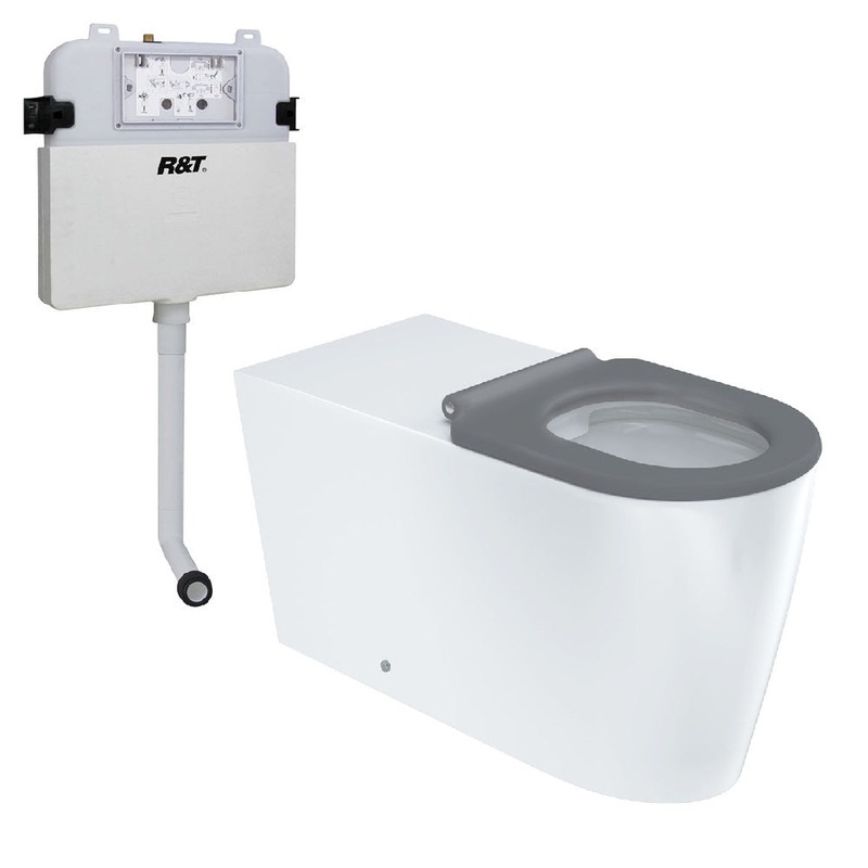Buy Fienza Isabella Care Wall Faced Toilet Suite (P Trap) Grey Seat - R&T Cistern w/ White Flush ...