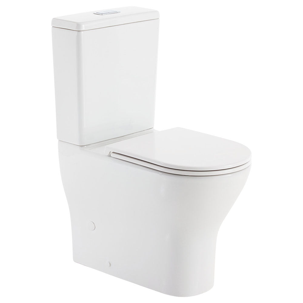 Buy Fienza Tono Rimless Tornado Back to Wall Toilet Suite (S Trap) 160-230 Slim Seat Gloss White ...