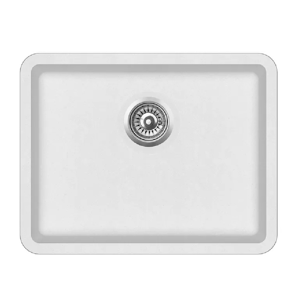 Buy Otti Single Bowl Kitchen Sink 585x460mm (inc. Strainer) White M ...