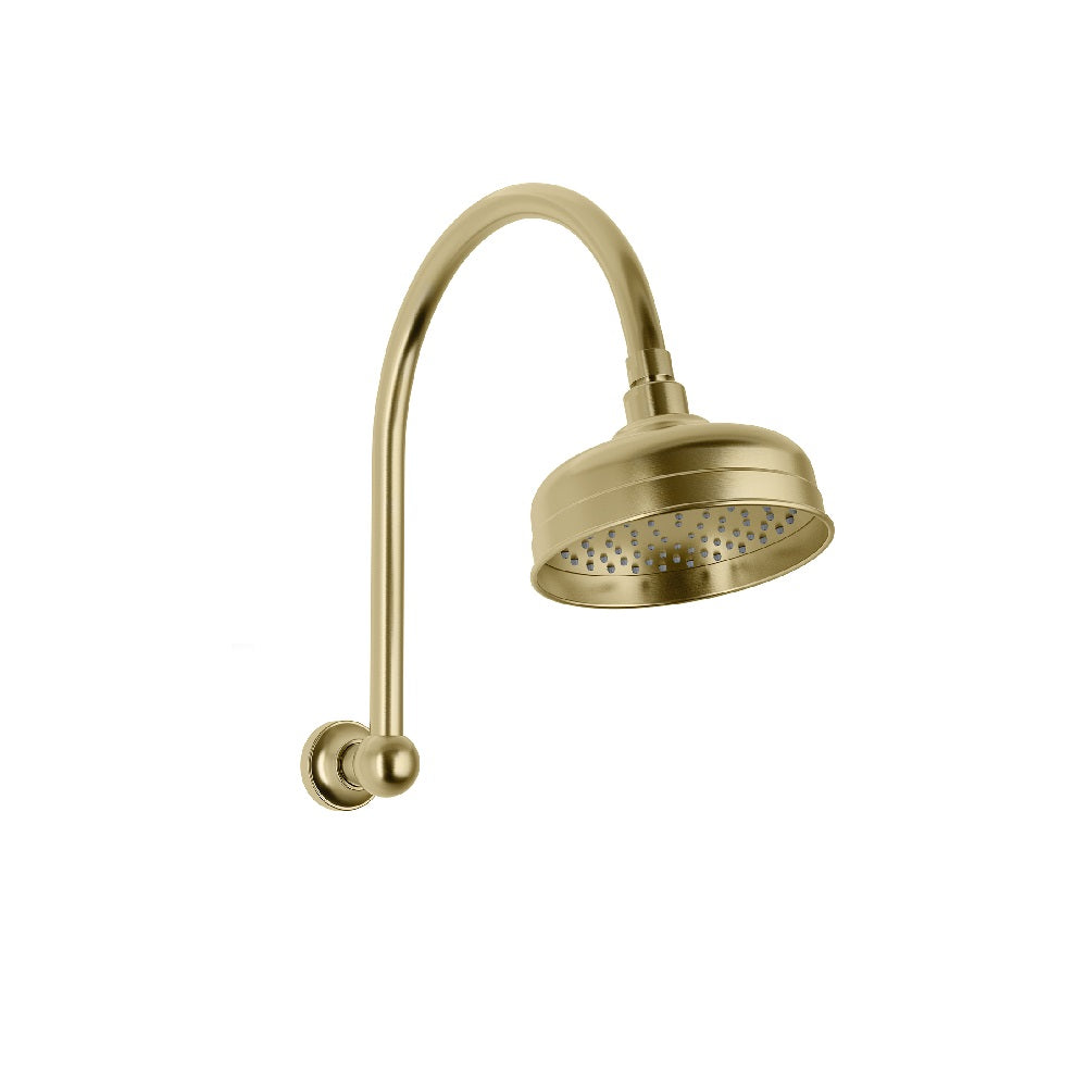 Buy Phoenix Cromford High-Rise Shower Arm & Rose Brushed Gold 134-5300 ...