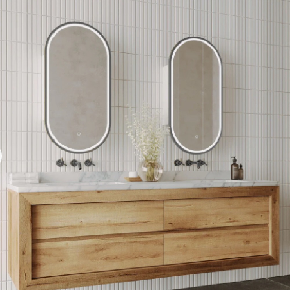 Buy Remer Capsule Shaving Cabinet 450 x 900mm with Gun Metal Frame ...