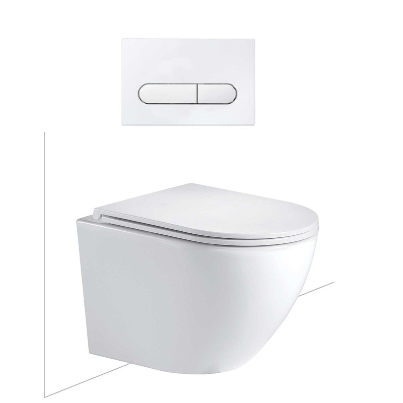 Buy Seima Arko Toilet Package, Wall Hung Toilet Pan Matte White, In ...