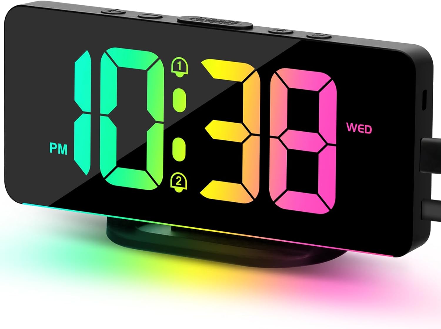 Buy 2024 Newest Digital Alarm Clock with 11Colors & Dynamic RGB Display ...