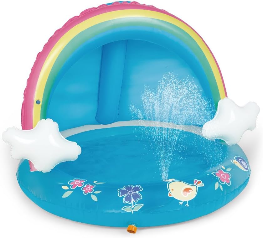 Buy Baby Pool Rainbow Splash Pool with Canopy Spray Pool of 40 inches ...