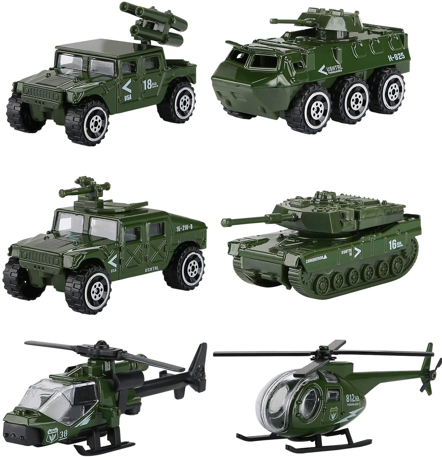 Buy Hautton Diecast Toy Vehicles, 6 Pack Alloy Metal Action Toys Model ...